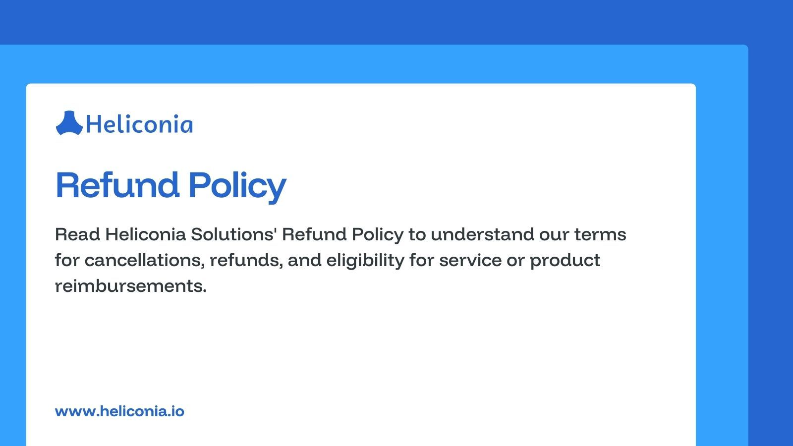 Refund Policy of Heliconia Solutions Pvt. Ltd.
